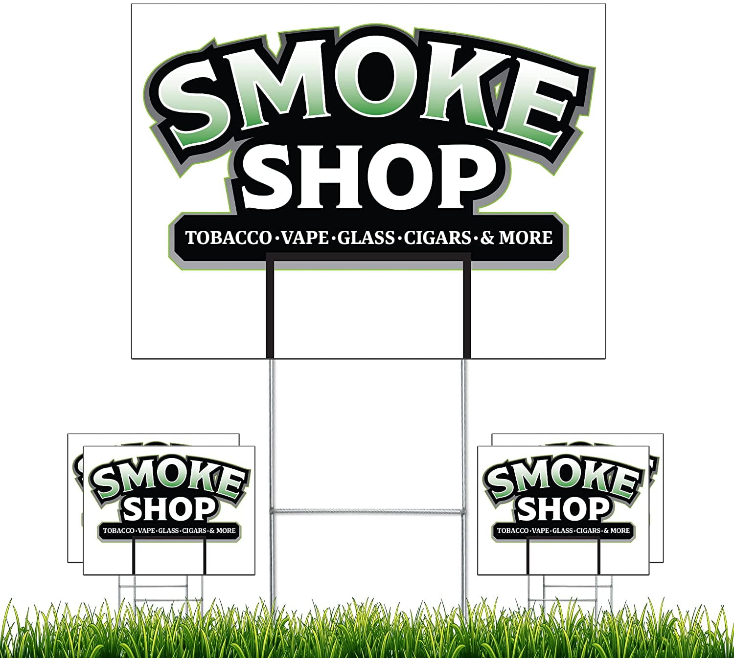 NEXT LEVEL SIGNS | Smoke Shop Yard Signs | 24 W x 18 H Inches | Metal ...