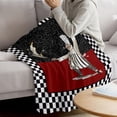 Abstract Fleece Throw Blanket Cartoon Style Chef White Black Checkered ...