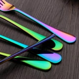 Colorful Silverware Set, 24-Piece Stainless Steel Rainbow Flatware Set ...