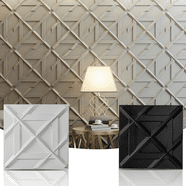 Art3d 12 Tiles 19.7"×19.7" PVC wall panels PVC White Textured Wall ...