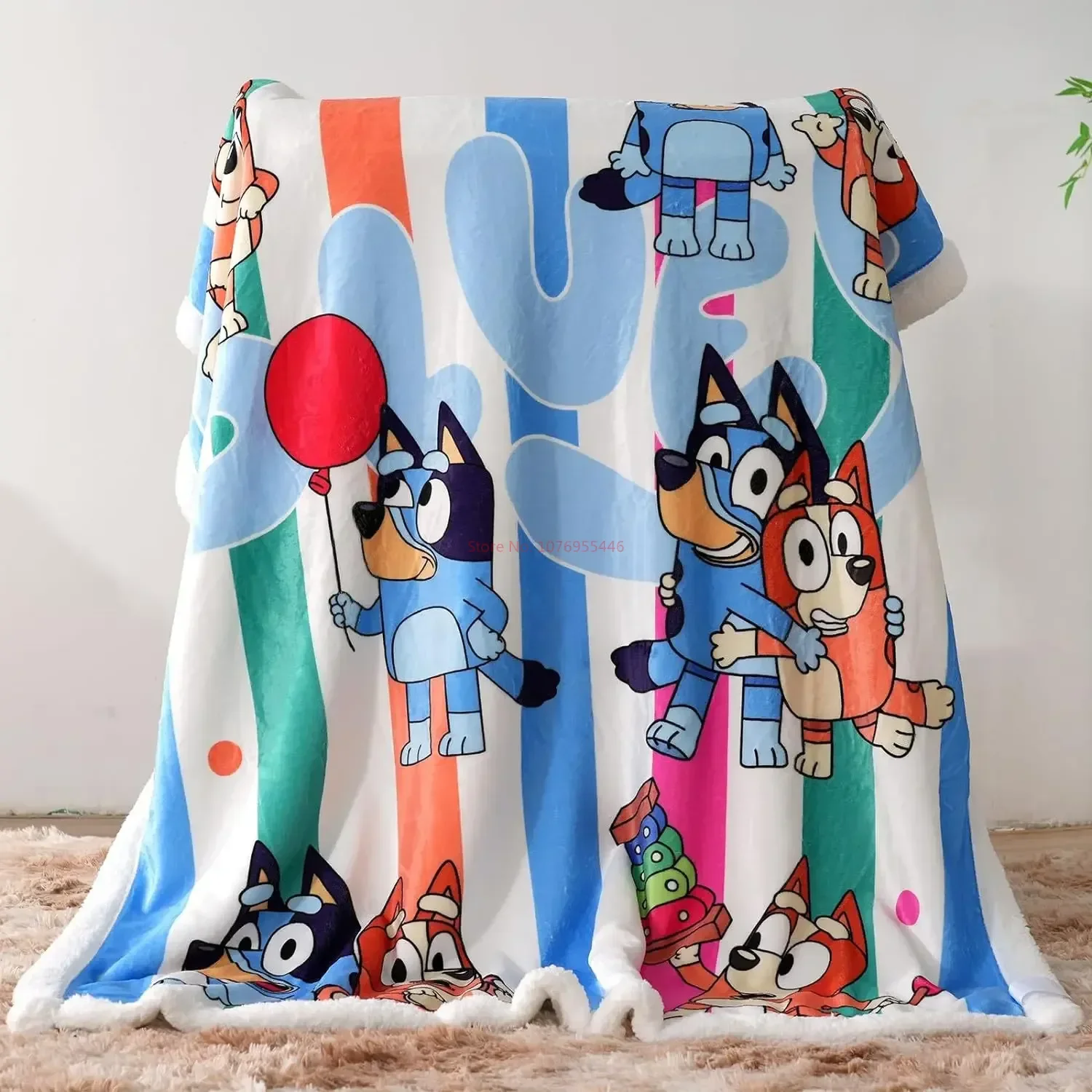 Click here for San Ji Wu Hu Cartoon Bluey Family Blanket Cute Bin... prices