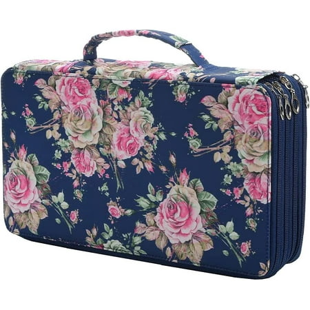 MHT Portable Colored Pencil Case Rose Pencil Case Slot Holds 200 Slots ...