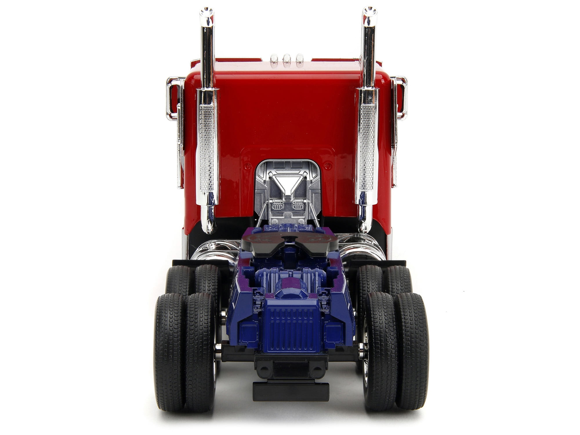 Diecast Optimus Prime Tractor Truck Red and Blue with Silver Stripes ...