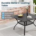 DIFY 5PCS Patio Dining Furniture Set,38" Square Metal Table and 4 ...