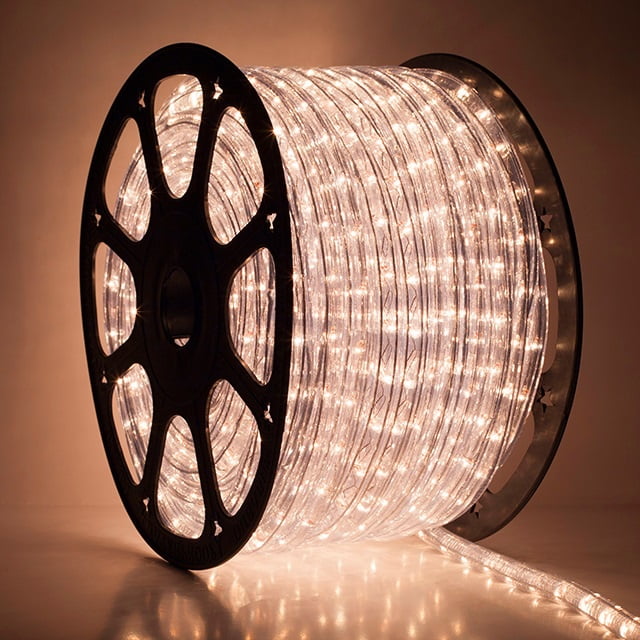 150 ft. Clear Incandescent Rope Light Spool Indoor-Outdoor Bulk Tube ...