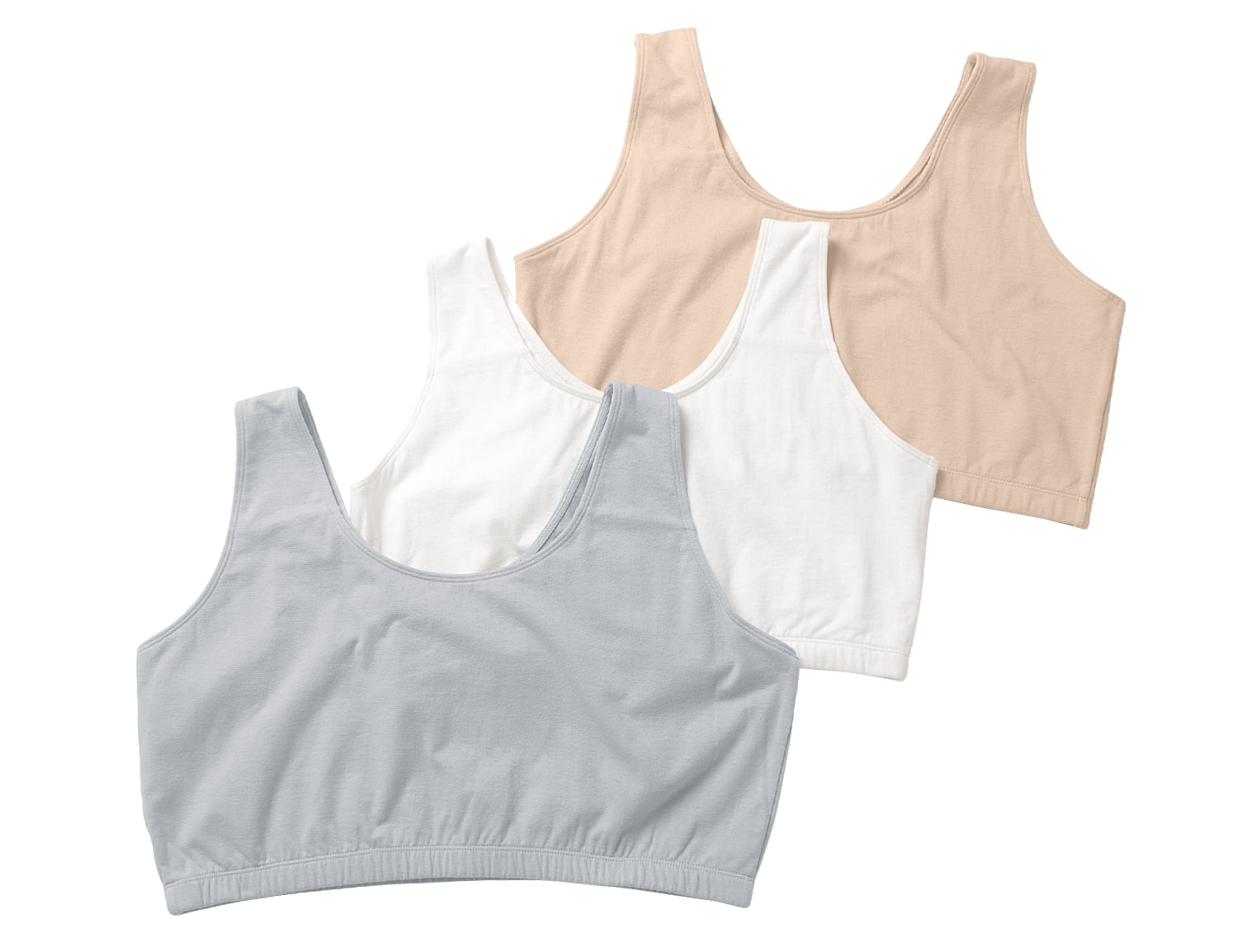 Matchstick Women Cotton Sports Bras Plus Size Wireless Bralette Top, 3 ...