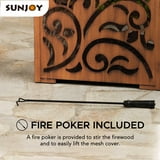 Sunjoy 26 Inch Fire Pit for Outside, Outdoor Wood Burning Firepit with ...