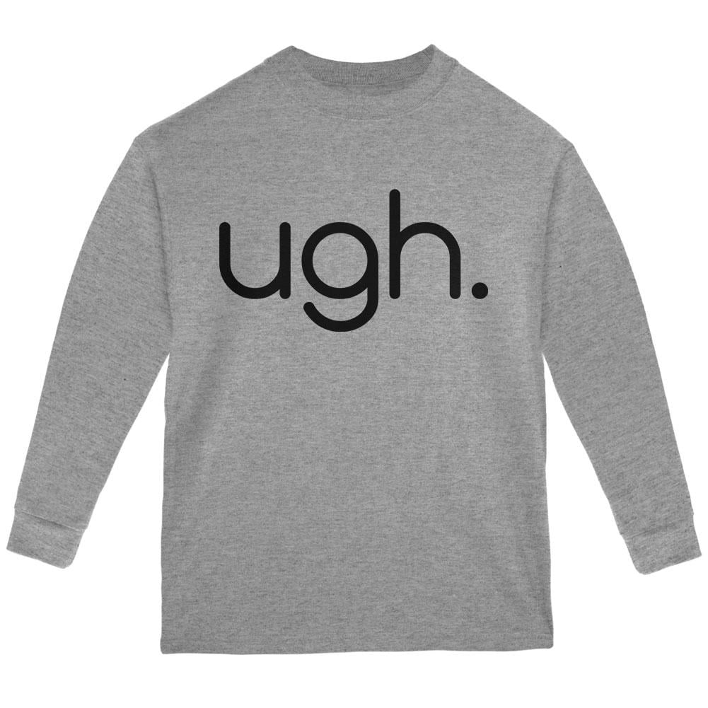 Old Glory - Funny Ugh Expression Youth Long Sleeve T Shirt Storm Grey ...