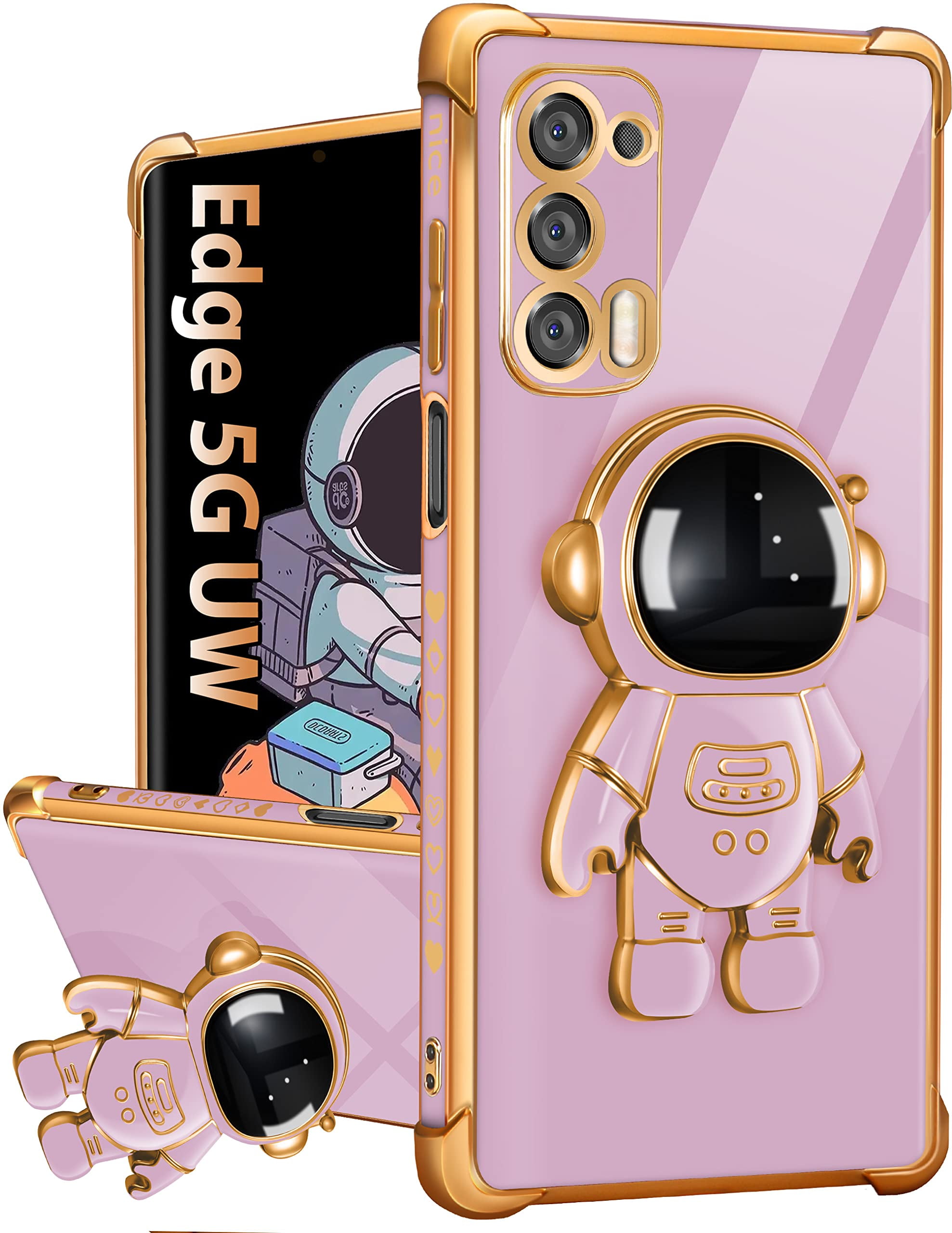 for Moto Edge 2021 Case | Moto Edge 5G UW Case with Astronaut Stand ...