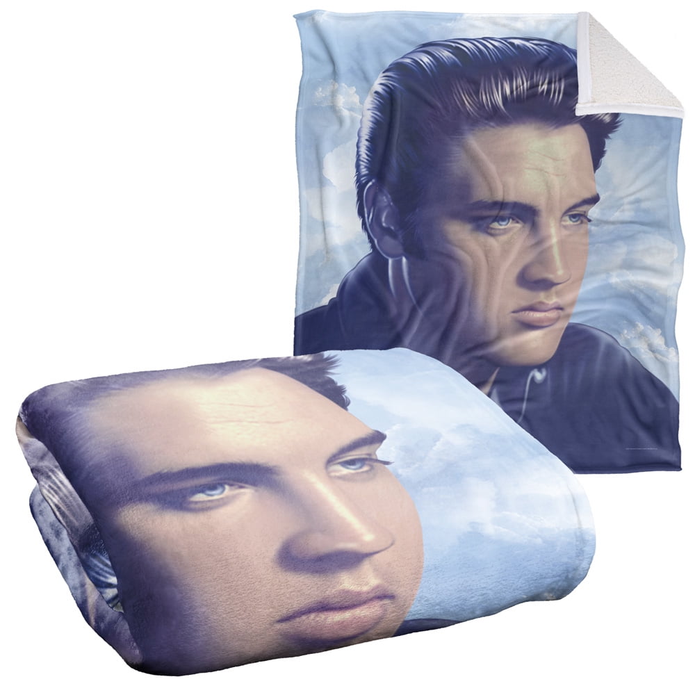 Elvis Presley Blanket, 50"x60", Big Portrait Silky Touch Sherpa Back ...
