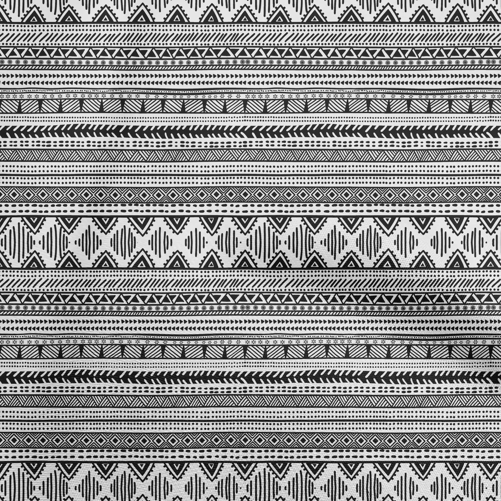 oneOone Silk Tabby Black Fabric Tribal Dress Material Fabric Print ...