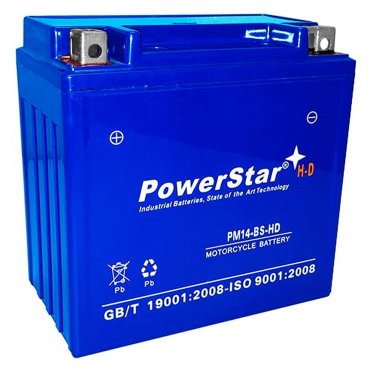 Harley Motorcycle 14-BS Battery for Honda ATV FourTrax, Rancher ...