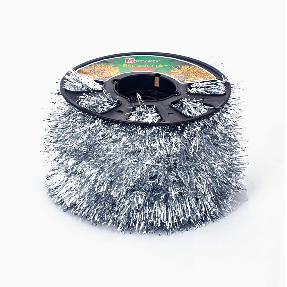 Rollo De Escarcha Navideña 20 Metros Boa Metálica Plata Naviplastic ...