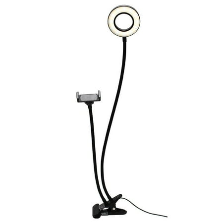 TOP.E BG-12W 2-in-1 Cell Phone Holder with LED Selfie Ring Light for ...