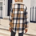 Aellinatey Jacket Women Warm Fuzzy Plaid Shacket Casual Comfy Button ...