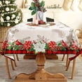 1pc Polyester Christmas Tablecloth, Easy Clean | Square Machine Made ...