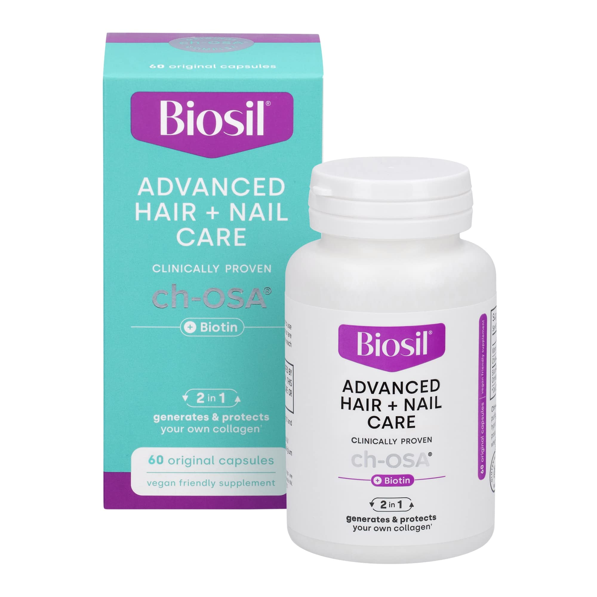 Suplemento Biosil Advanced Hair & Nail Care 60 cápsulas | Walmart en línea