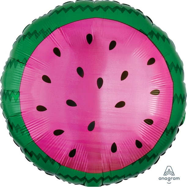 Watermelon Fruit Tropical Summer 18" Jr Shape Foil Balloon, Magenta ...