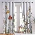 Cartoon Mushroom Blackout Curtains, Hand Painted Botanical Window ...