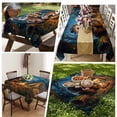 Camping Bonfire Panda Table Cloth 60x84in, Waterproof Rectangle ...