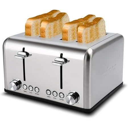 Toaster 4 Slice Stainless Steel 4 Slice Toaster with Extra Wide Slot ...