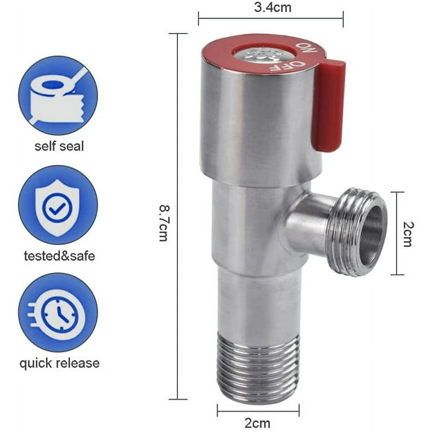 2 PCS 304 Stainless Steel Faucet Angle Valve Metal Angle Valve ...