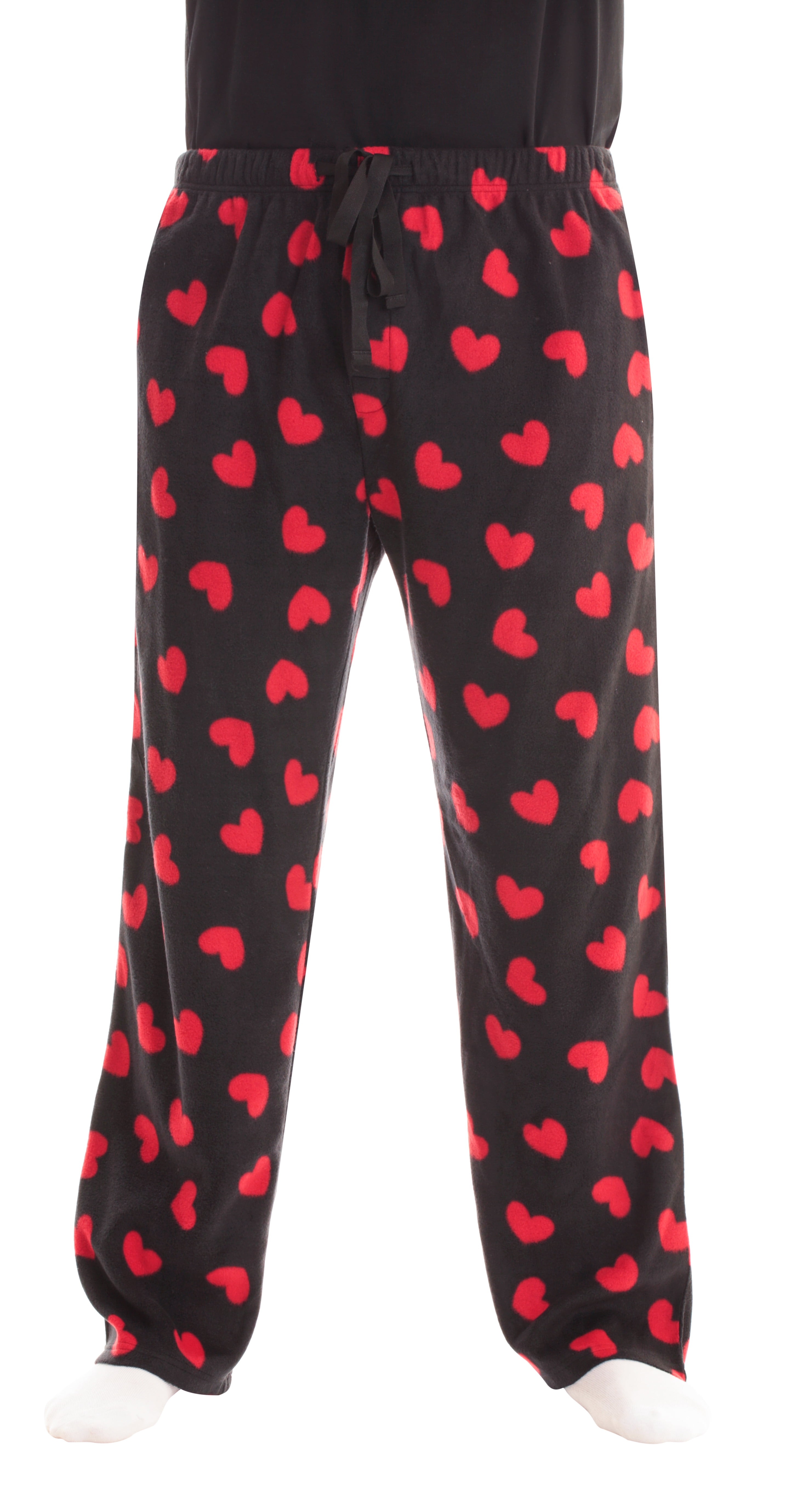 #followme Polar Fleece Pajama Pants for Men Sleepwear PJs (Red Hearts ...