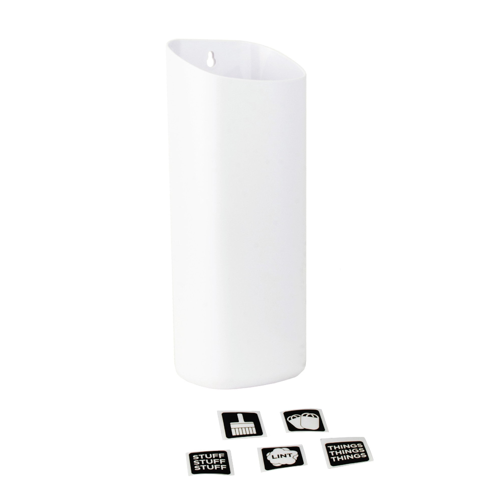 9.25” H x 3.5” W x 2.75” D Small White Lint Bin with Magnetic Back ...