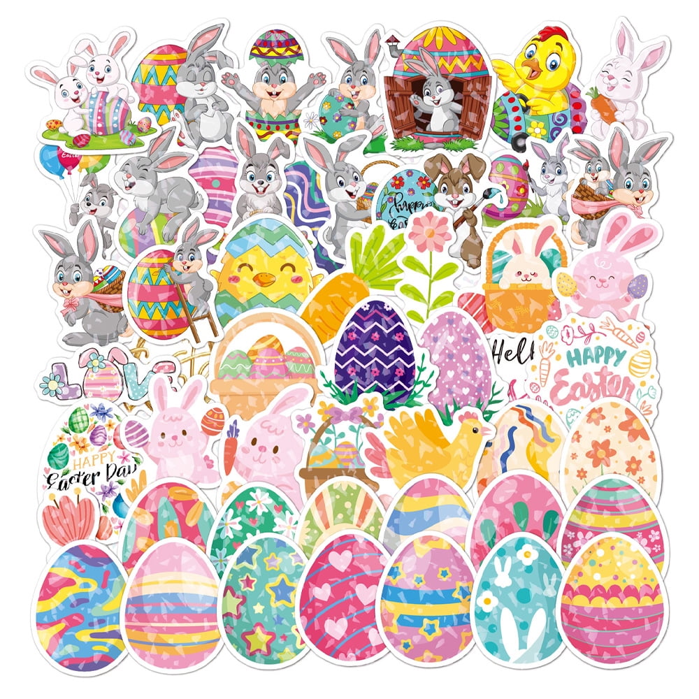 50/100pcs Easter Cling Decals Stickers for Kids and Adults Home ...