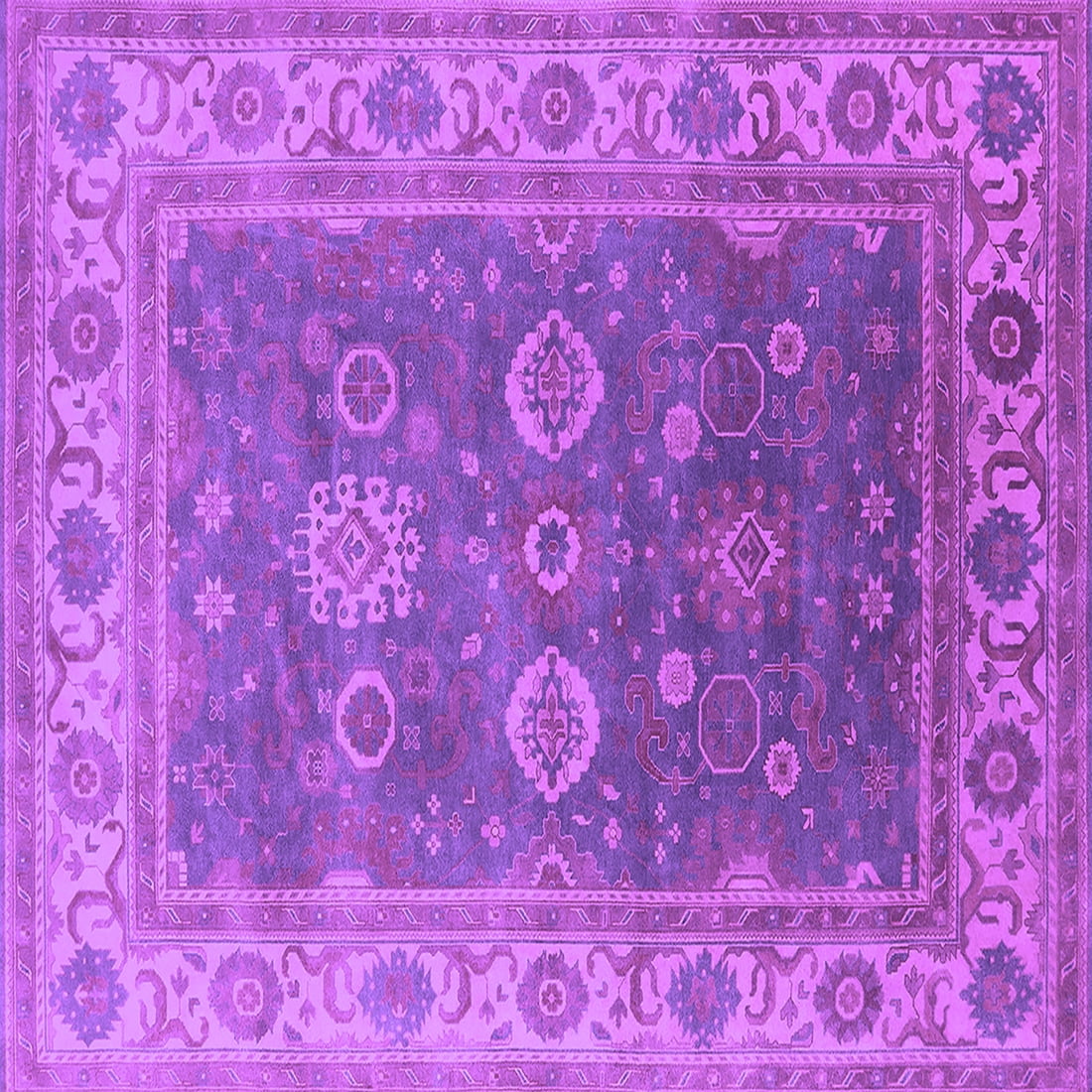 Ahgly Company Indoor Square Oriental Purple Traditional Area Rugs, 6 ...