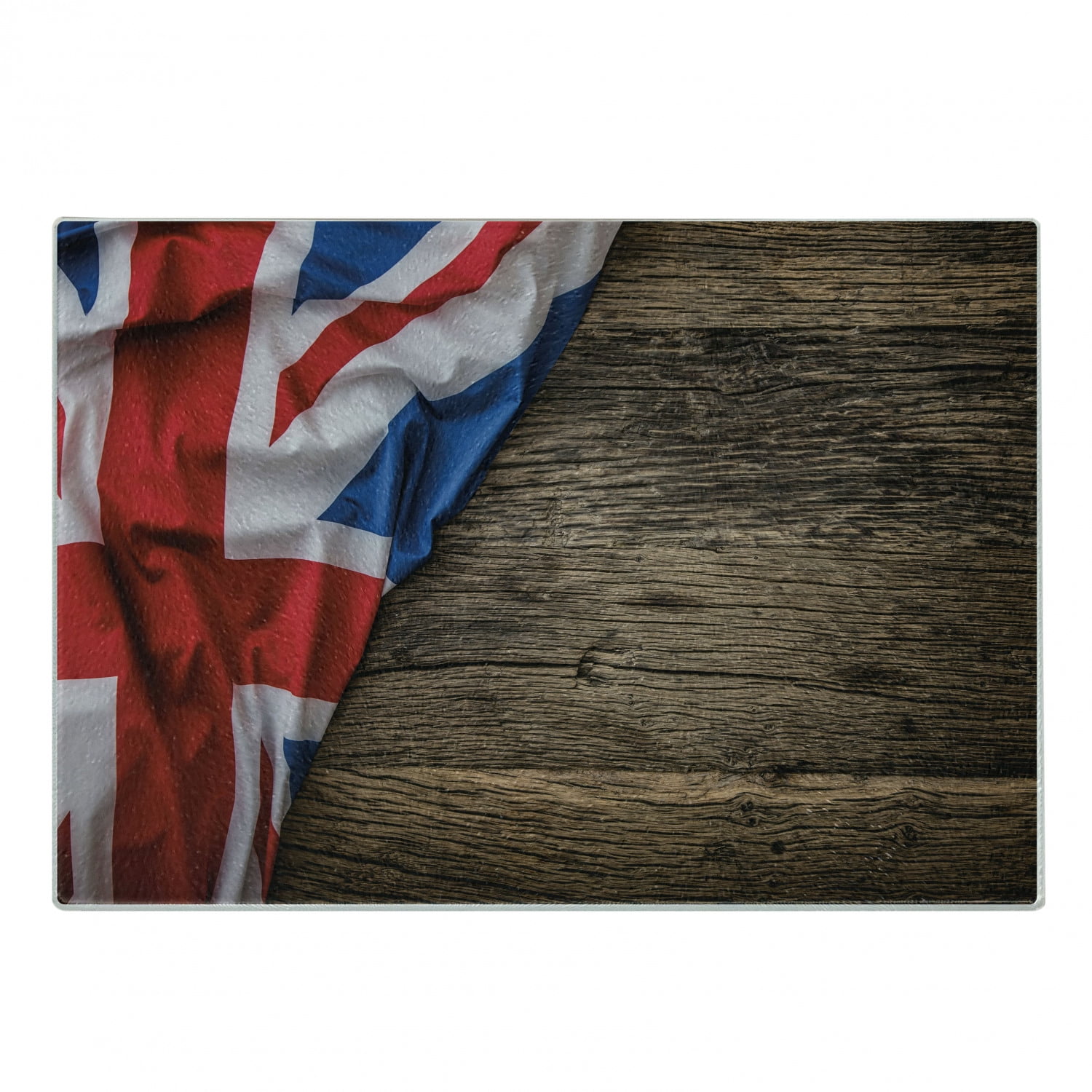 Union Jack Cutting Board, Flag of United Kingdom on Old Oak Wooden ...