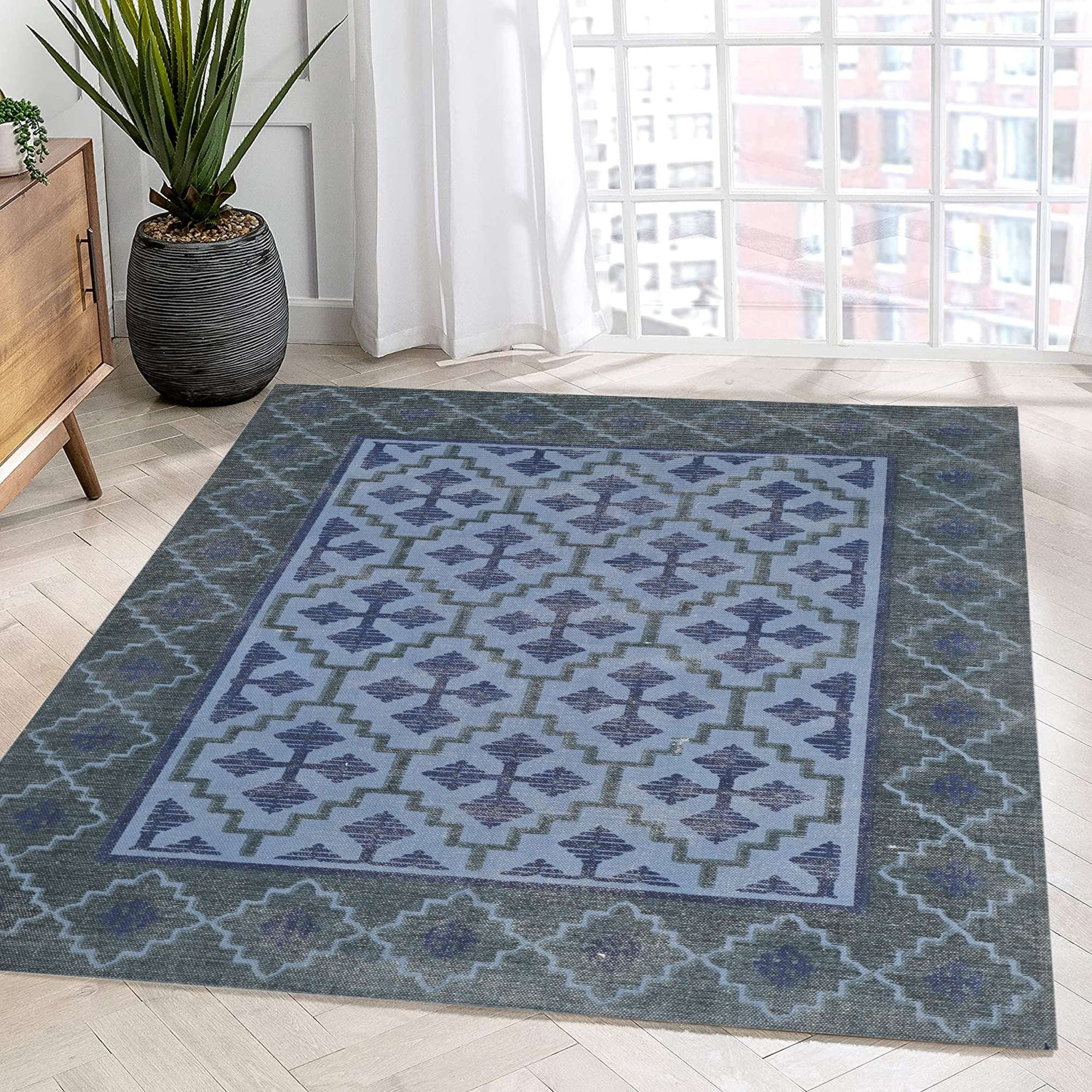 SAMURAI HOME Handloom Rugs 6x4 Feet | Non-Slip Floor Carpet | Indian ...