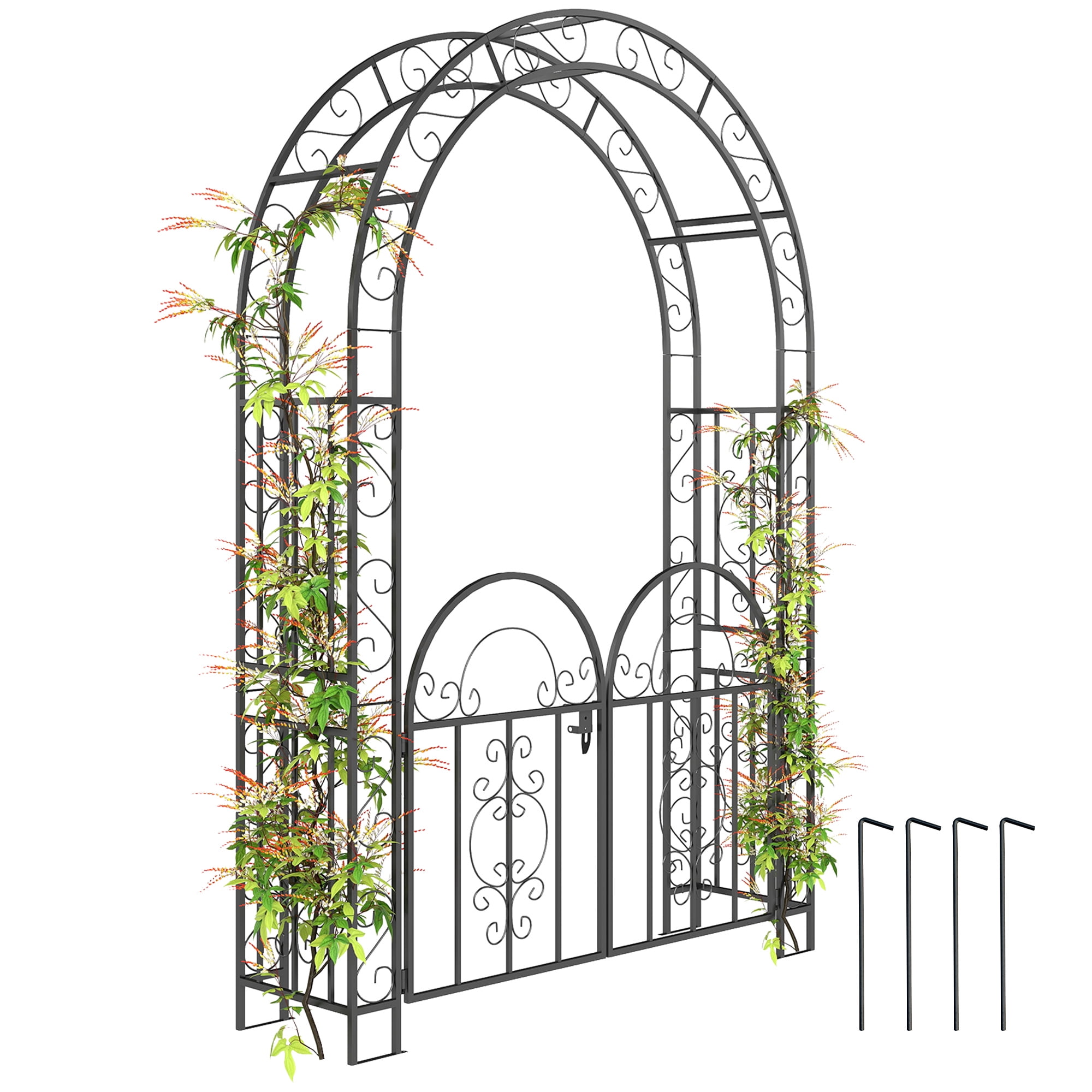 Click here for Outsunny 7.4ft Steel Garden Arch With Gate  Garden... prices