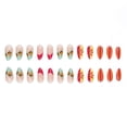 Summer Press on Nails Short Oval Fake Nails with Fruit Designs Cute ...