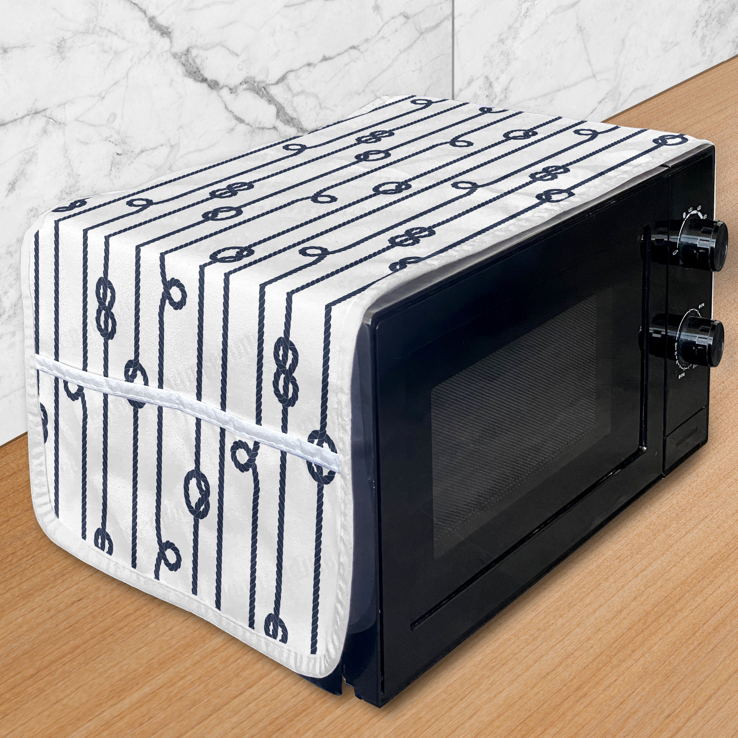 Navy Microwave Oven Cover, Ship Boat Sea Life and Marine Nautical Knots ...