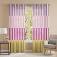 Abstract Stripe Sheer Curtains 84 Inch Long 2 Panels, Classic Pink ...