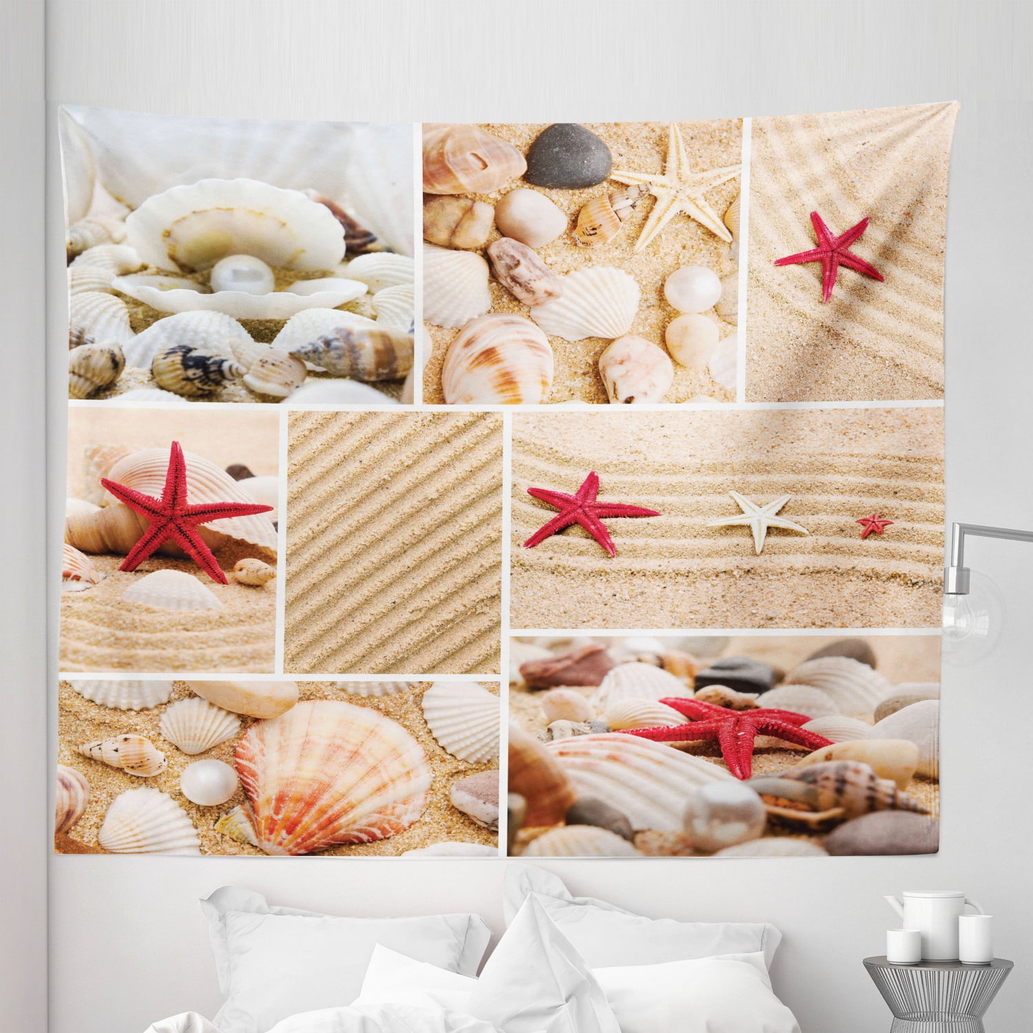 Tropical Tapestry, Collage Macro Photos of Seashells Pearls Pebbles and ...