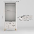 HLR 71" Tall Fluted Modern Wood Armoire Wardrobe Closet, Freestanding ...