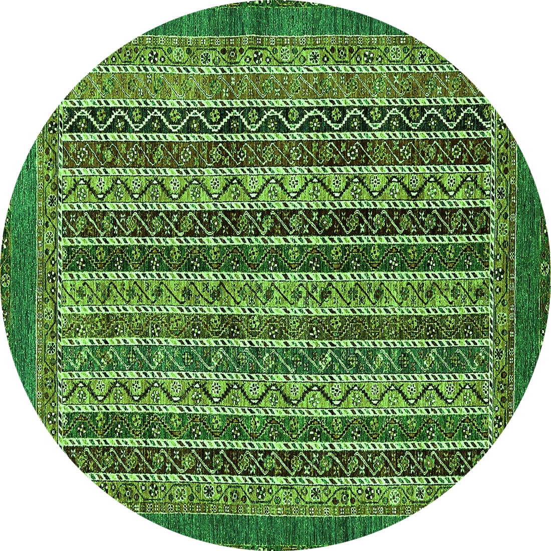 Ahgly Company Indoor Round Abstract Green Modern Area Rugs, 8' Round ...