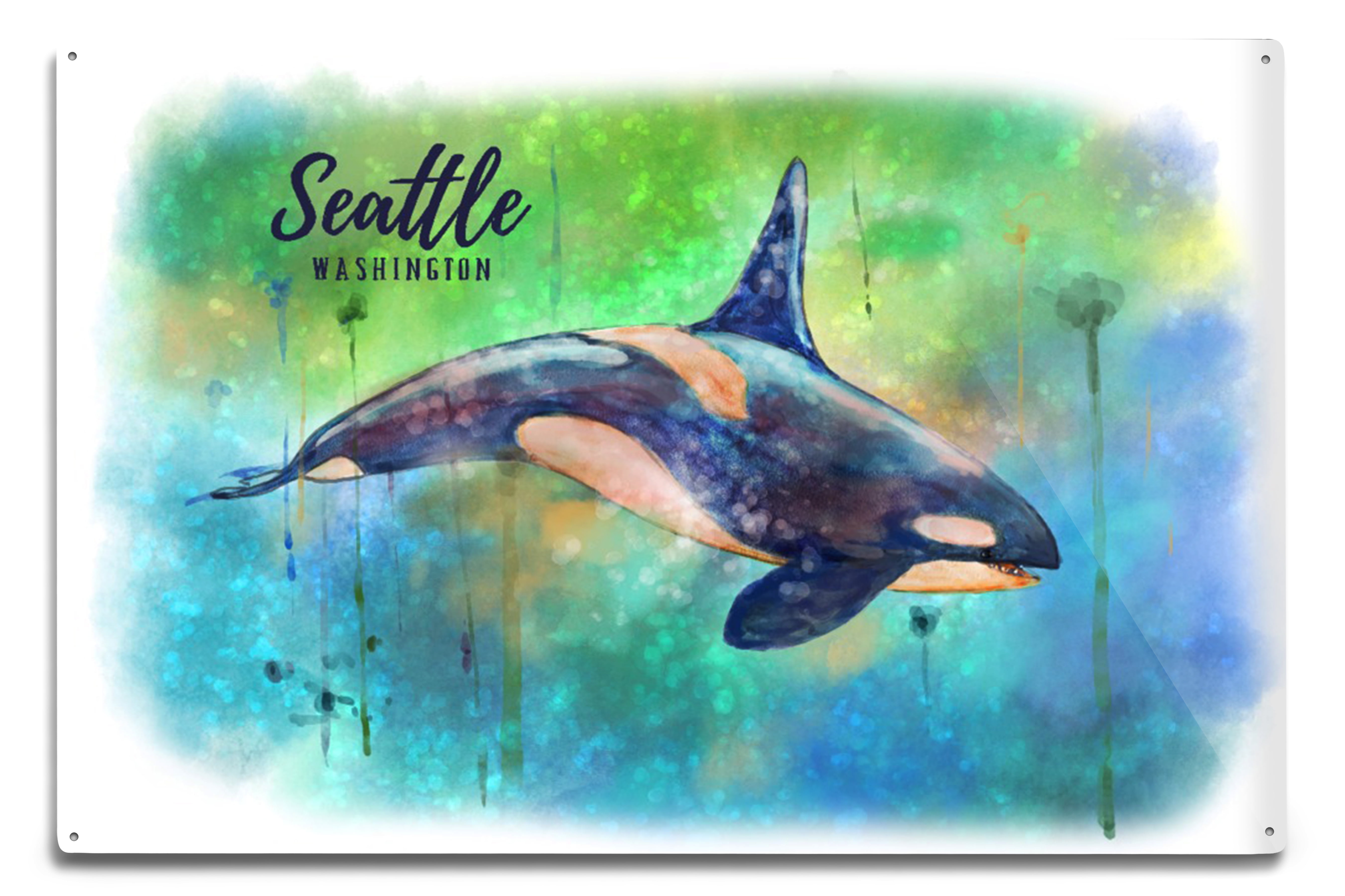 Orca Watercolor Painting