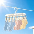 1-4PC Beige Socks Drying Rack Clothes Hanger with 12 Clips Plastic ...