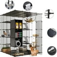 Dextrus Outdoor Play Large 5-Tier Metal Cat Cage, DIY Catio with Cube ...