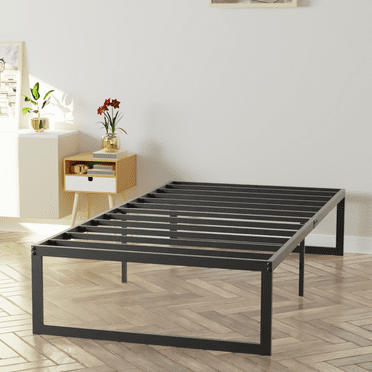 AUFANK Vintage Full Platform Metal Bed Frame, Heavy Duty, Black ...