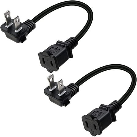 JSER USA Outlet Saver Power Extension Cord Cable 2-prong 2 Outlets for ...
