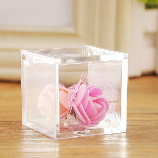 Acrylic Clear Box Transparent Jewelry Box for Centerpiece Tiny Jewelry ...