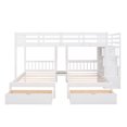 Wood Triple Bunk Bed with Built-in Drawers for Kids Teens, Full Over ...