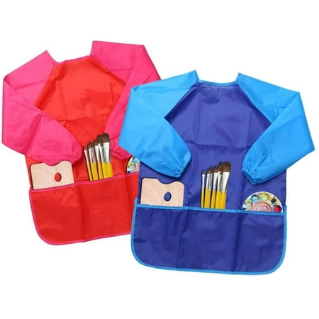 2 Pack Kids Art Smock Kids Waterproof Painting Apron Children's Artist ...