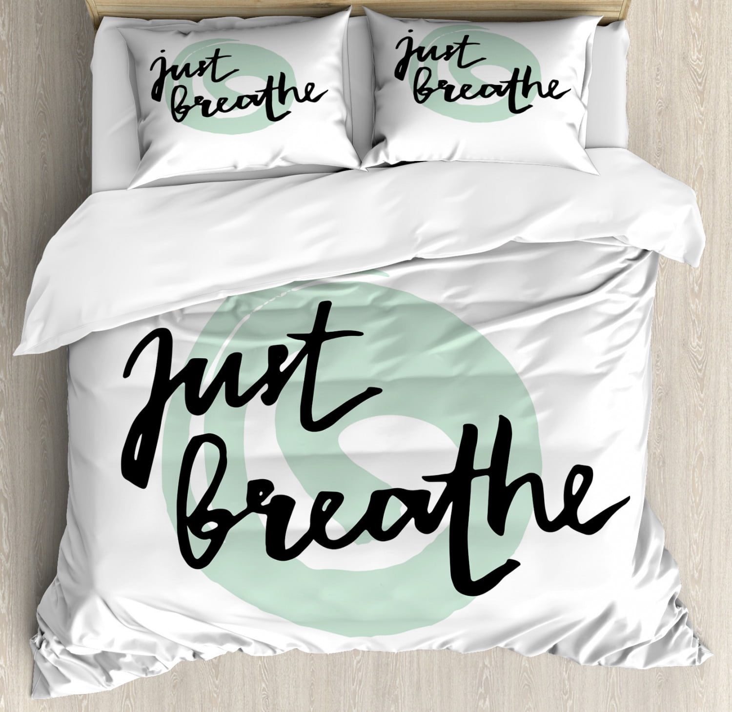 Just Breathe King Size Duvet Cover Set, Inspirational Positive Saying ...