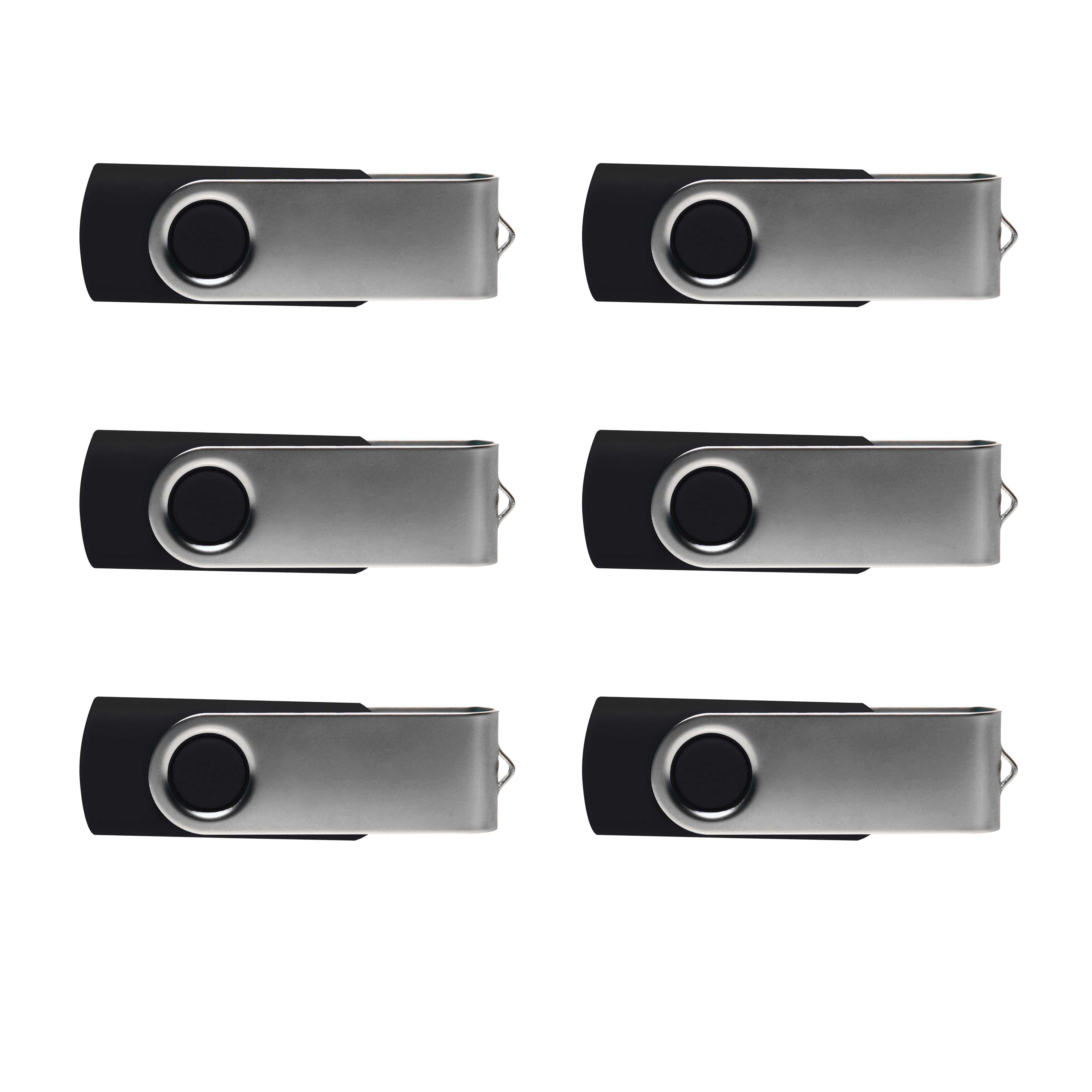 6 Swivel USB Flash Drives Pack, 8GB - Pocket size, Long Data Retention ...