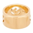 Fendi F is Fendi Logo Ring Wide Band Crystal Gold Metal Size Medium ...